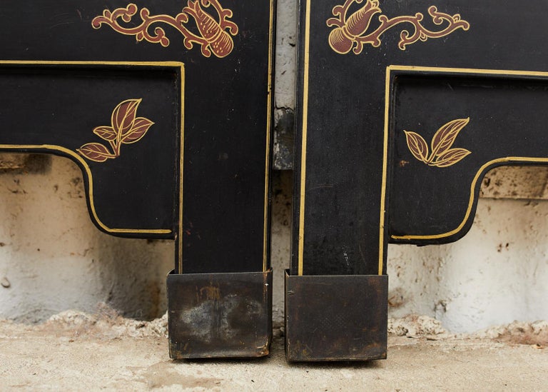 Chinese Export Six Panel Lacquered Hardstone Coromandel Screen at 1stDibs