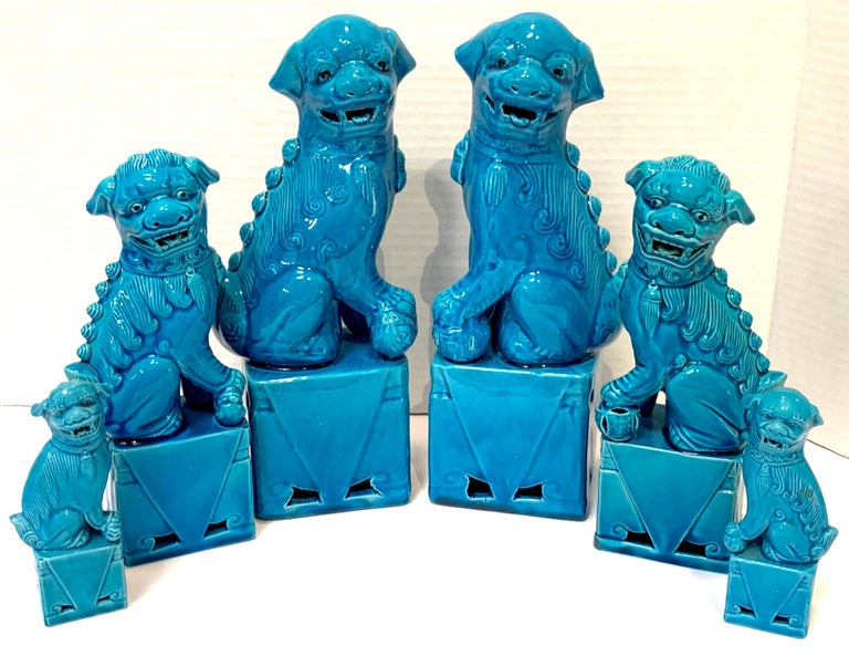 Chinese Export Turquoise Foo Dogs, A Collection at 1stDibs
