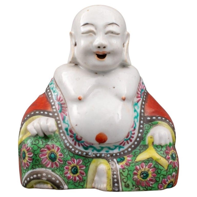 Chinese Famille Rose Budai Figure Censer, 19th C. For Sale at 1stDibs