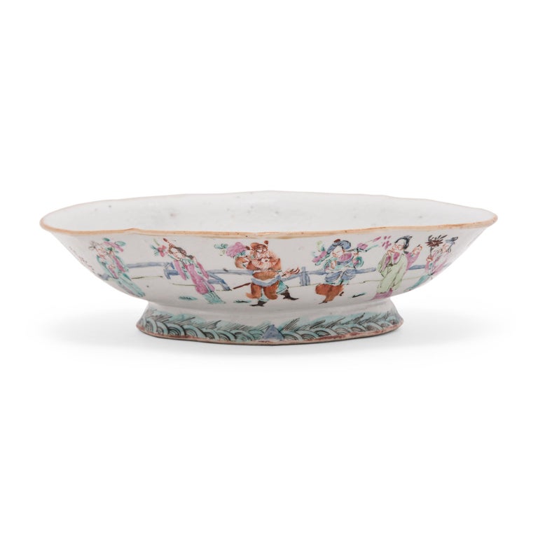 Chinese Famille Rose Footed Offering Bowl, c. 1850 For Sale at 1stDibs