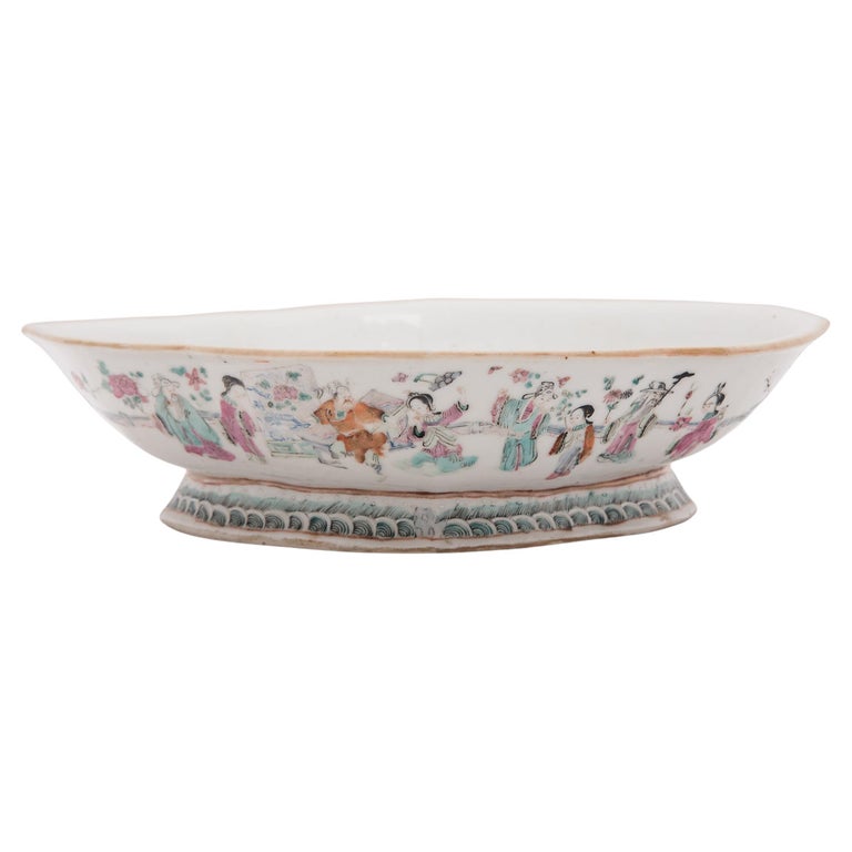 Chinese Famille Rose Footed Offering Bowl, c. 1850 at 1stDibs