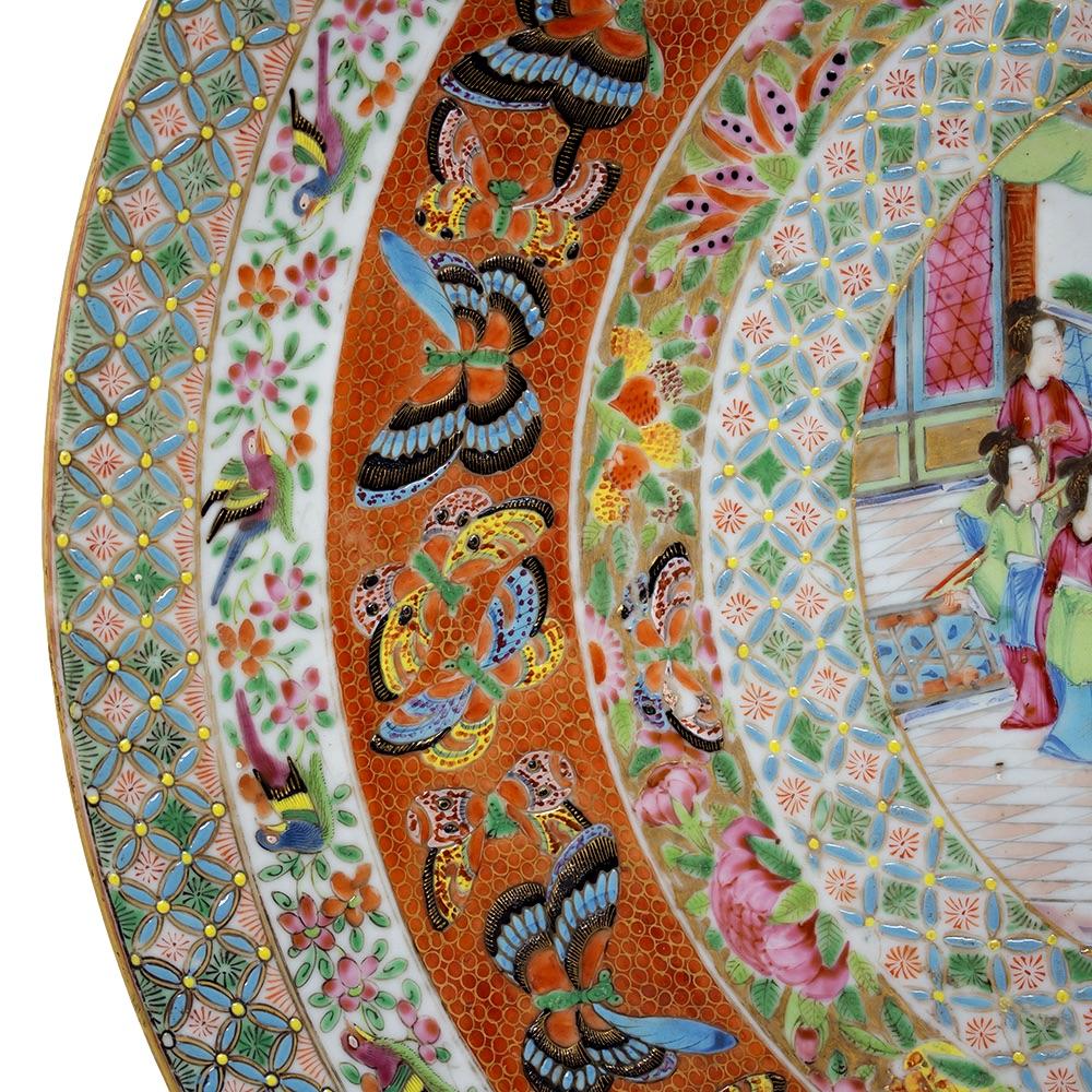 Chinese Famille Rose Porcelain Charger at 1stDibs