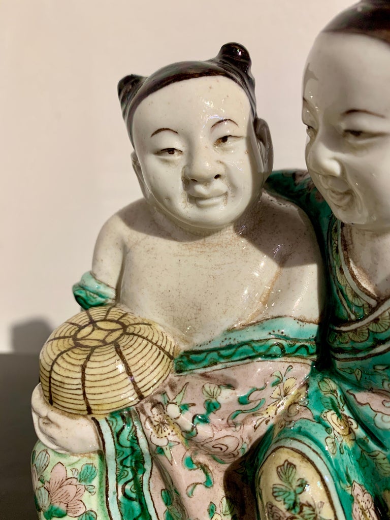 Chinese Famille Verte Porcelain He-He Er Xian Group, Early 20th Century ...