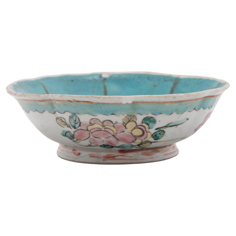 Chinese Floral Offering Bowl, c. 1850 at 1stDibs