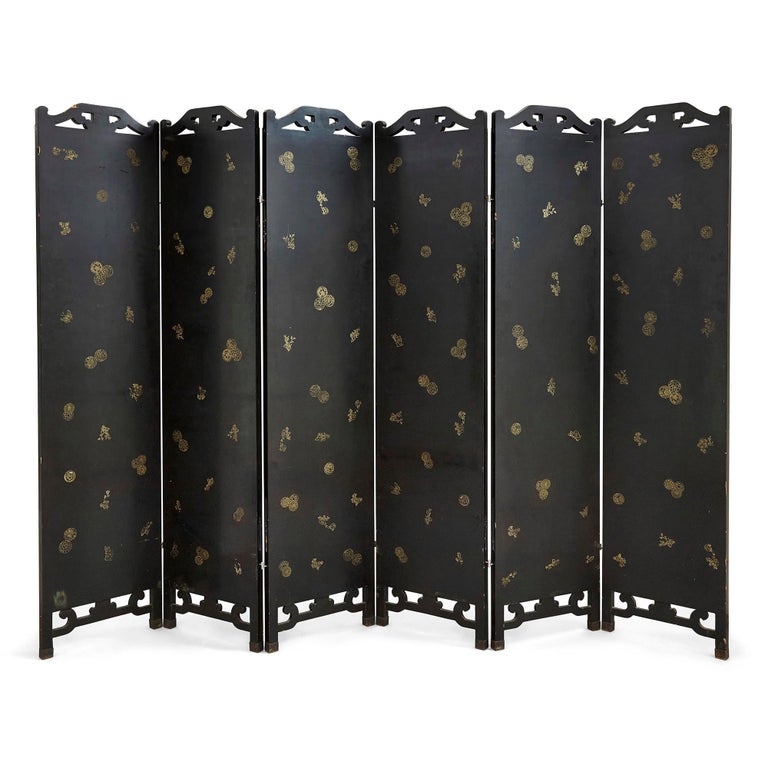 Chinese Folding Screen Mounted with Cloisonné Enamel Panels For Sale at 1stDibs