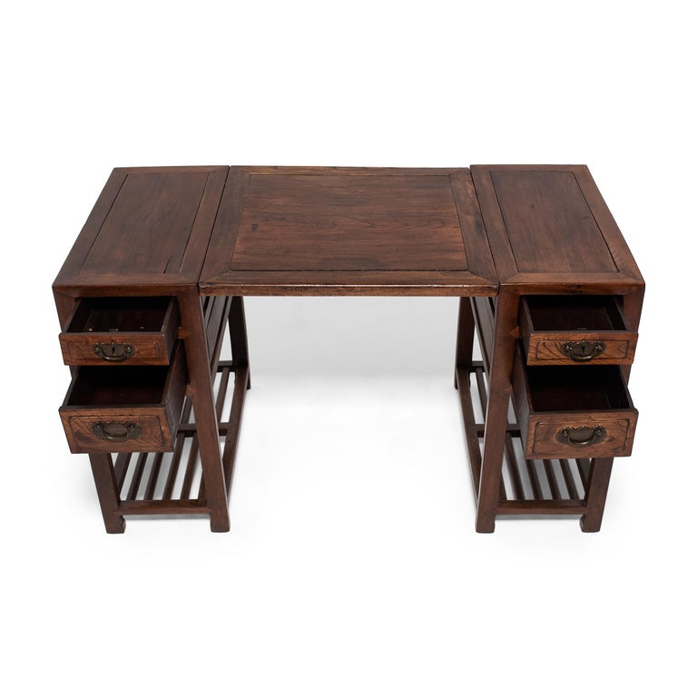 Chinese Four Drawer Pedestal Desk, circa 1850 For Sale at 1stDibs