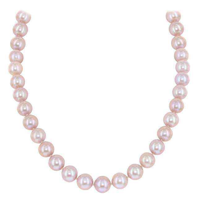 Freshwater Baroque White Cultured Pearl Necklace With 14 Karat Yellow