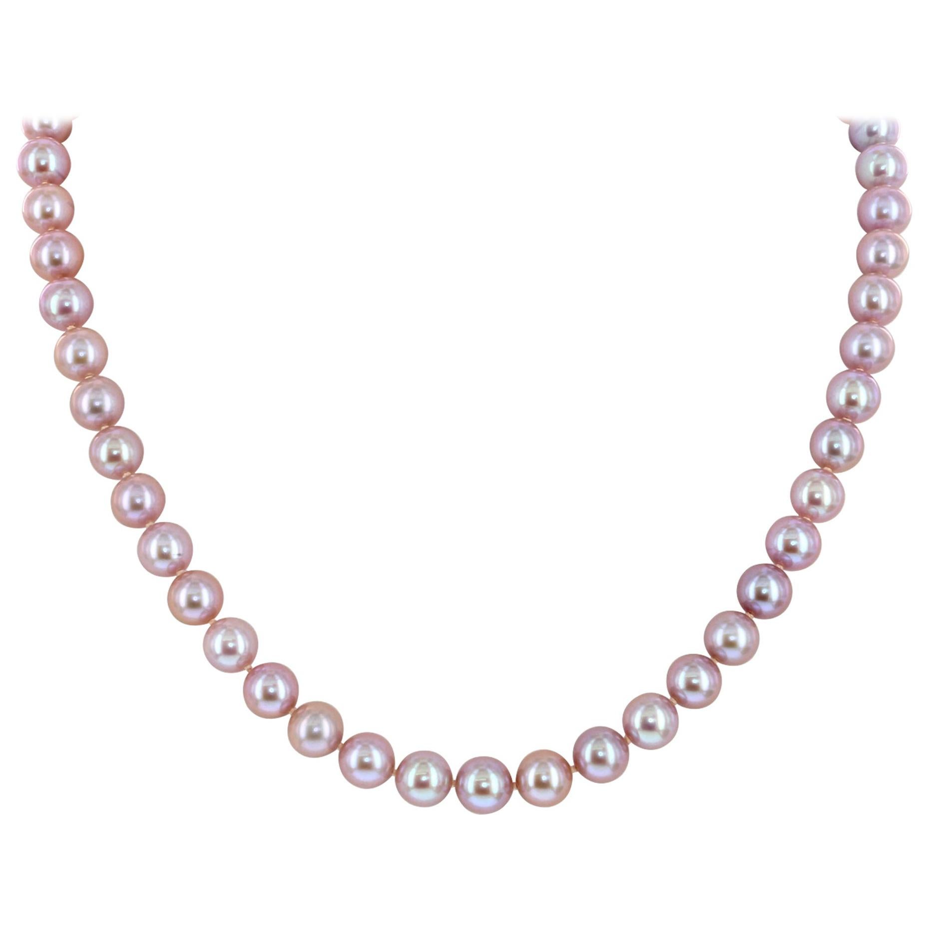 Freshwater White and Natural Color Ombre Pearl Necklace with 18KW ...