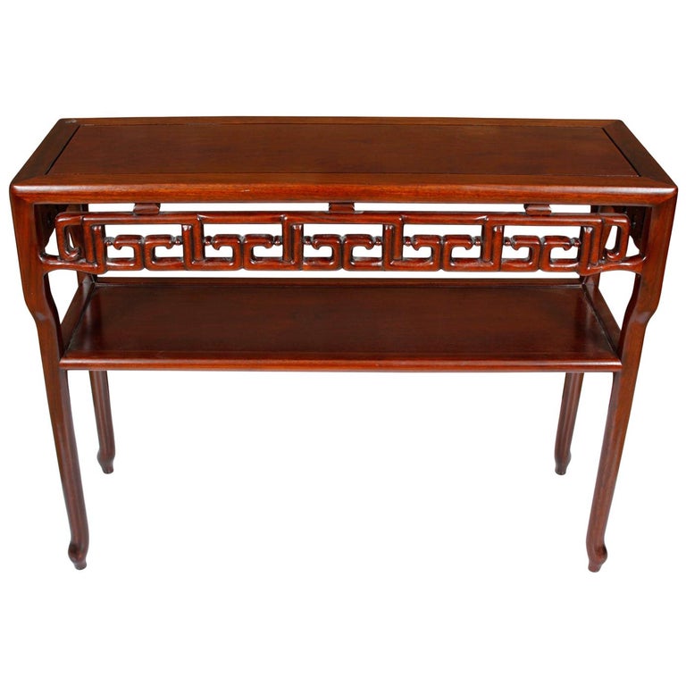 Chinese Fretwork Rosewood Console Table at 1stDibs