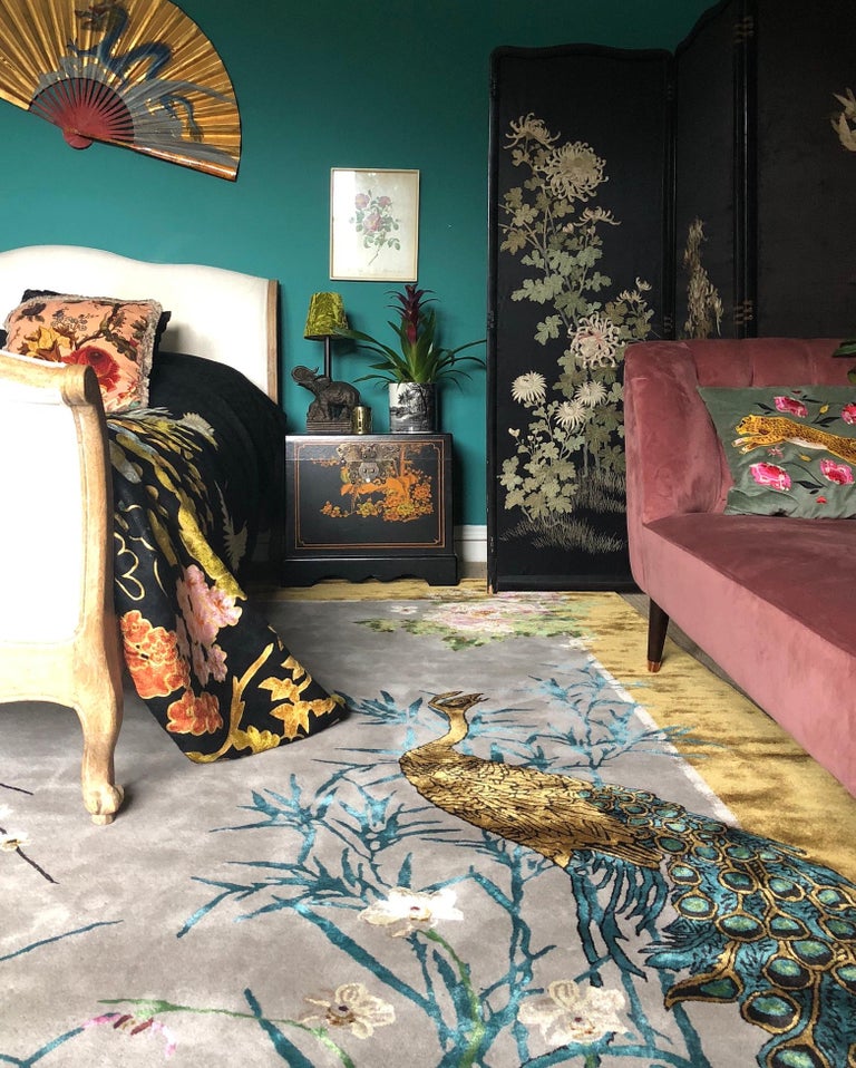 Chinese Garden Hand Knotted Wool and Silk Rug by Wendy Morrison For ...