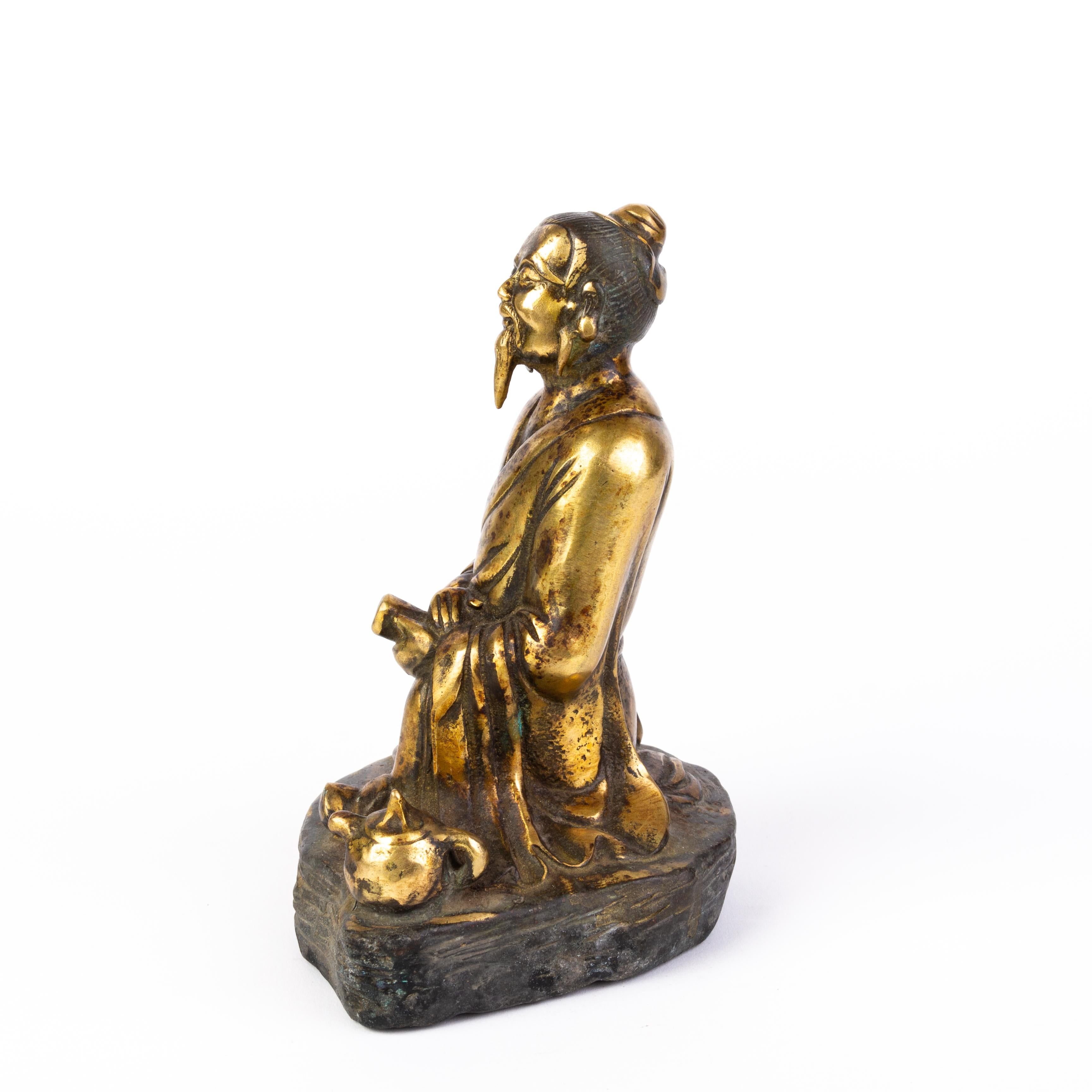 Chinese Gilded Bronze Sculpture of an Immortal 19th Century For Sale at ...