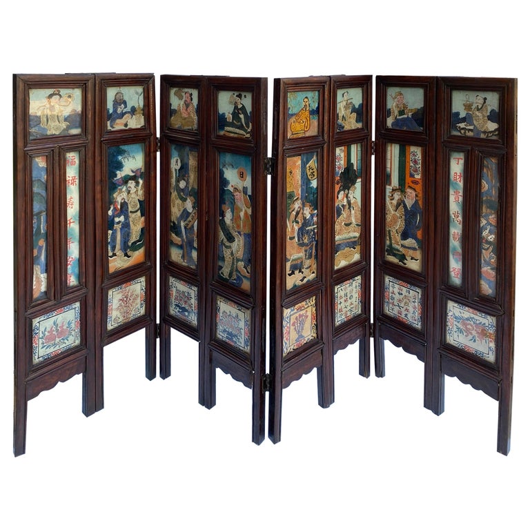 Chinese Glass Tile Folding Screen/Fireplace Front at 1stDibs