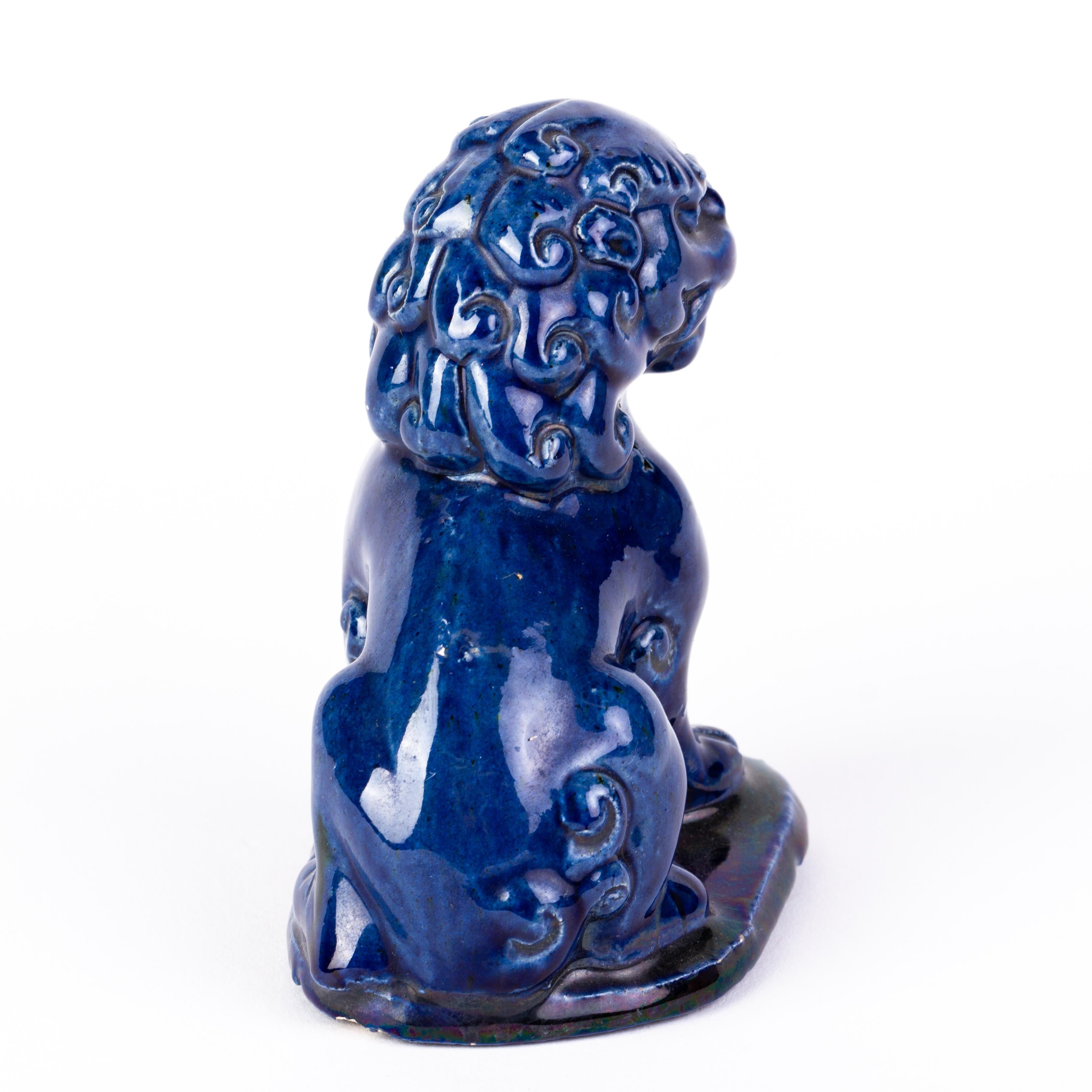 Chinese Glazed Ceramic Foo Dog For Sale at 1stDibs