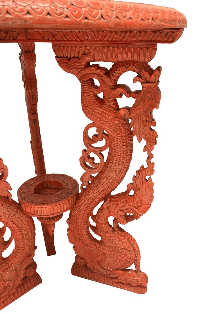 Chinese Glazed Cinnabar Side Table For Sale at 1stDibs