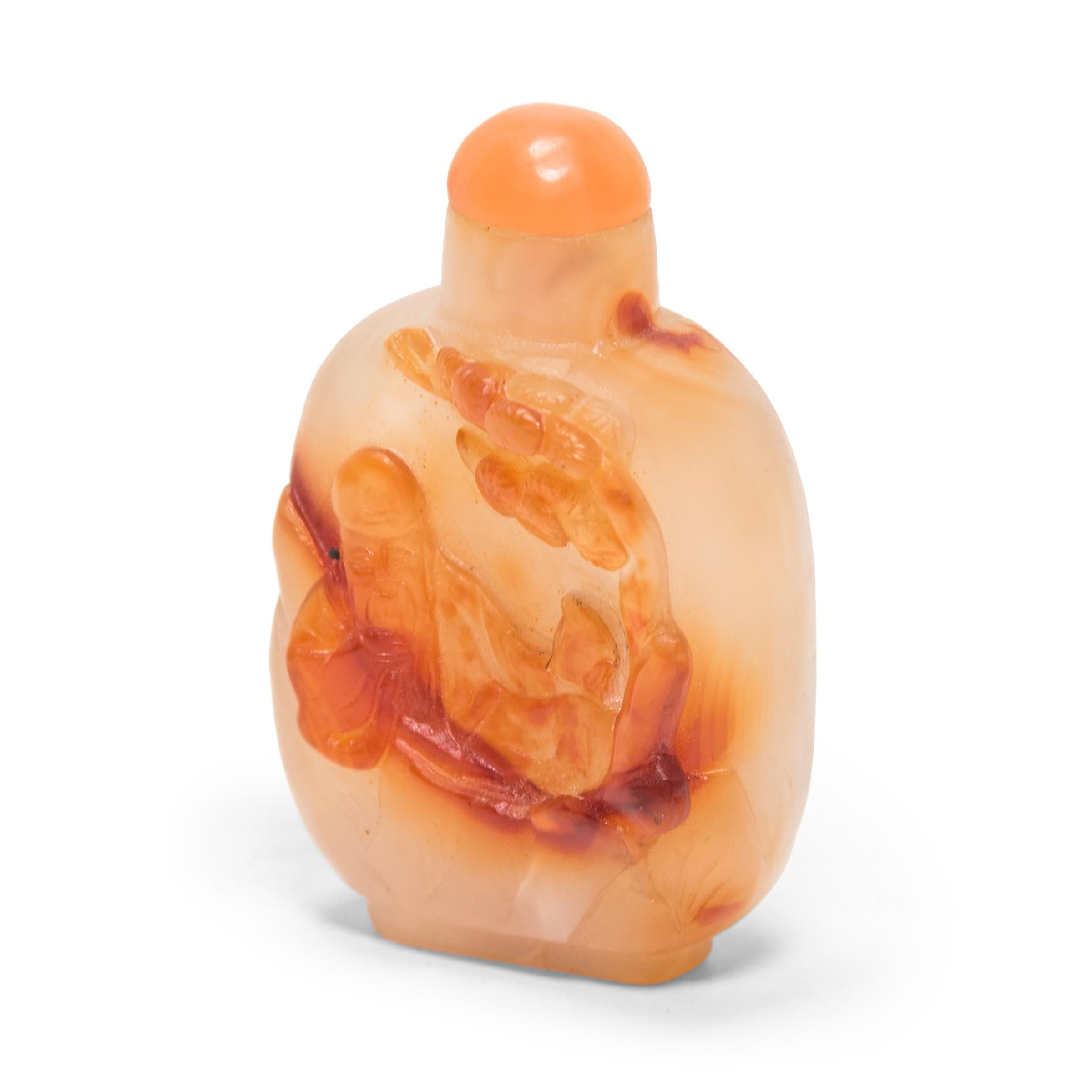 Chinese God of Longevity Agate Snuff Bottle at 1stDibs