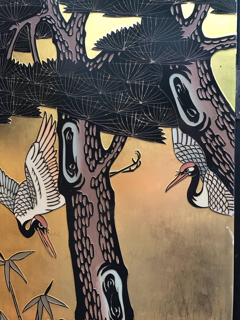 Chinese Gold Leaf Six Panel Coromandel Screen Room Divider at 1stDibs