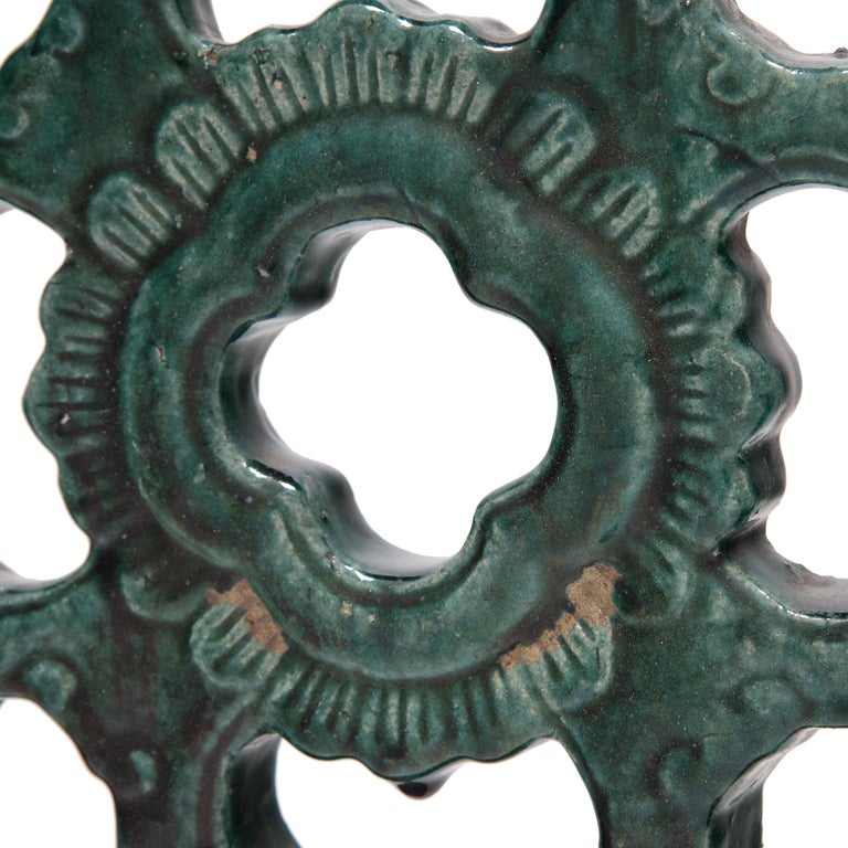 Chinese Green Glazed Breezeway Tile, c. 1900 at 1stDibs