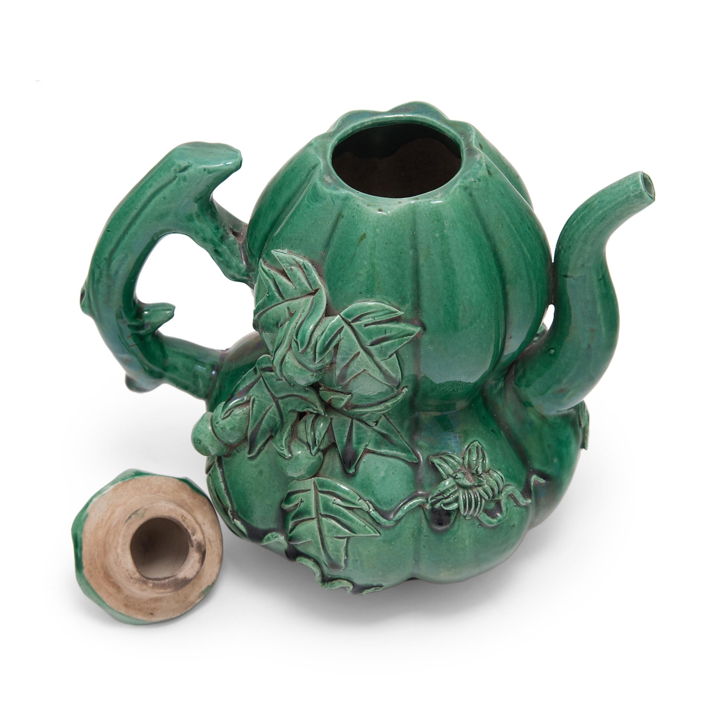 Chinese Green Glazed Double Gourd Teapot at 1stDibs
