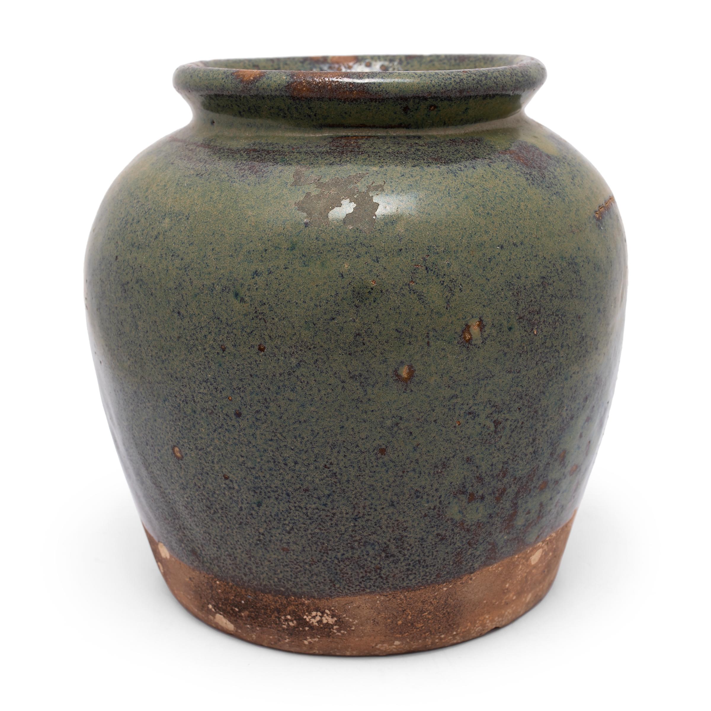 Chinese Green Glazed Kitchen Jar, C. 1900 at 1stDibs