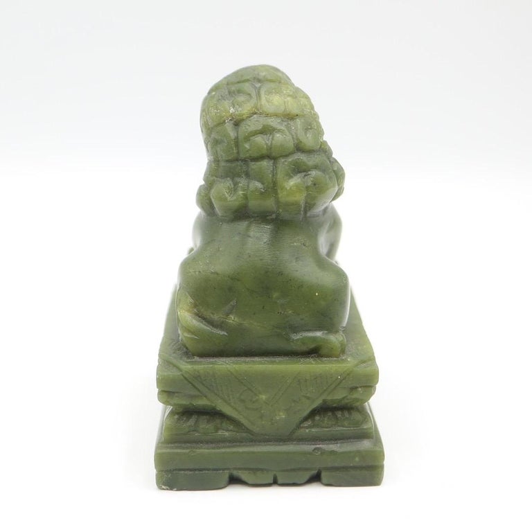 Chinese Green Jade Foo Fu Dog Guardion Lion, 20th Century at 1stDibs