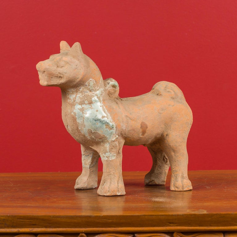 Chinese Han Dynasty Terracotta Dog Mingqi Sculpture, circa 202 BC-200 ...