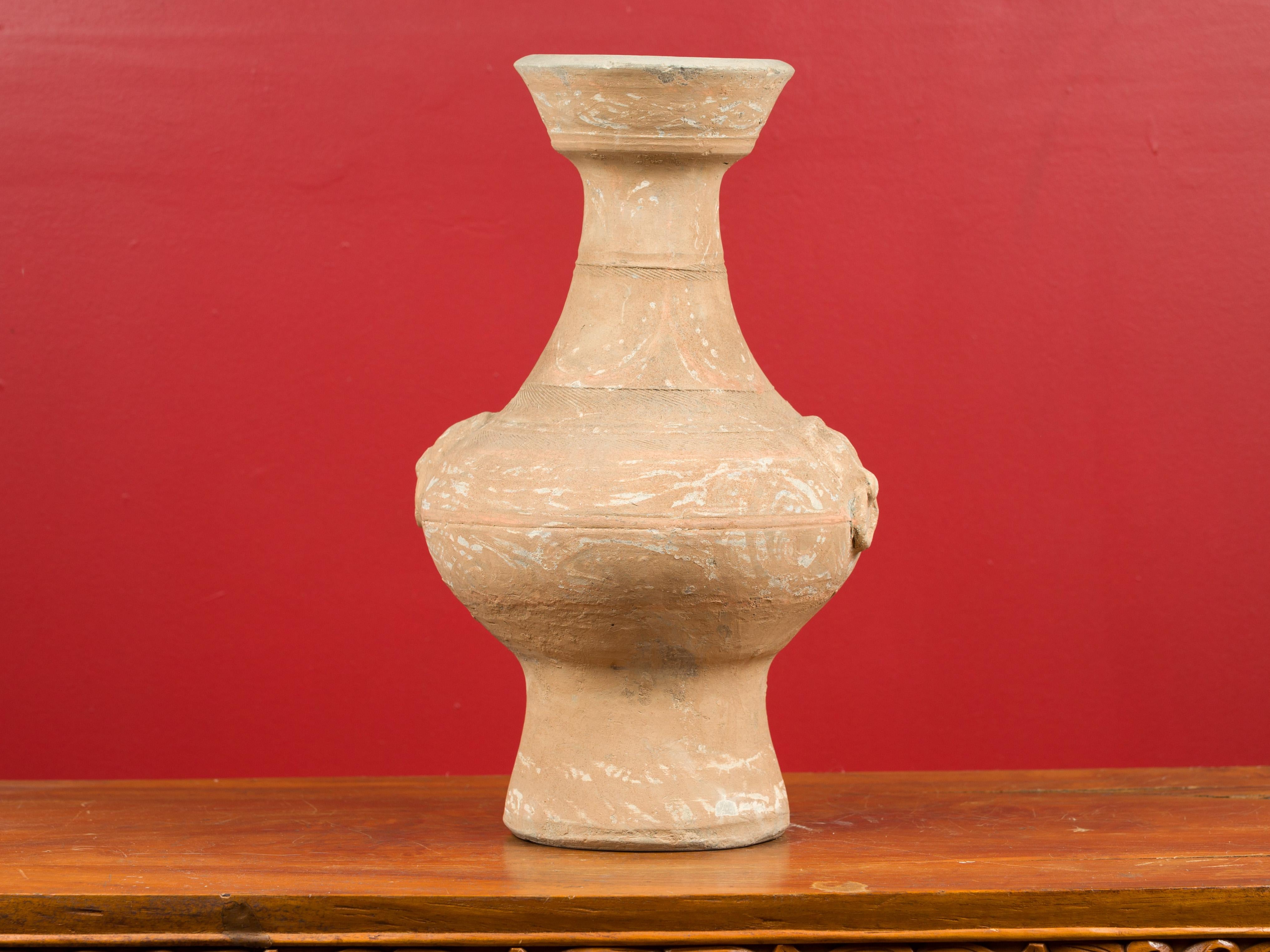 Chinese Han Dynasty Terracotta Hu Vessel with Original Paint circa 202 ...