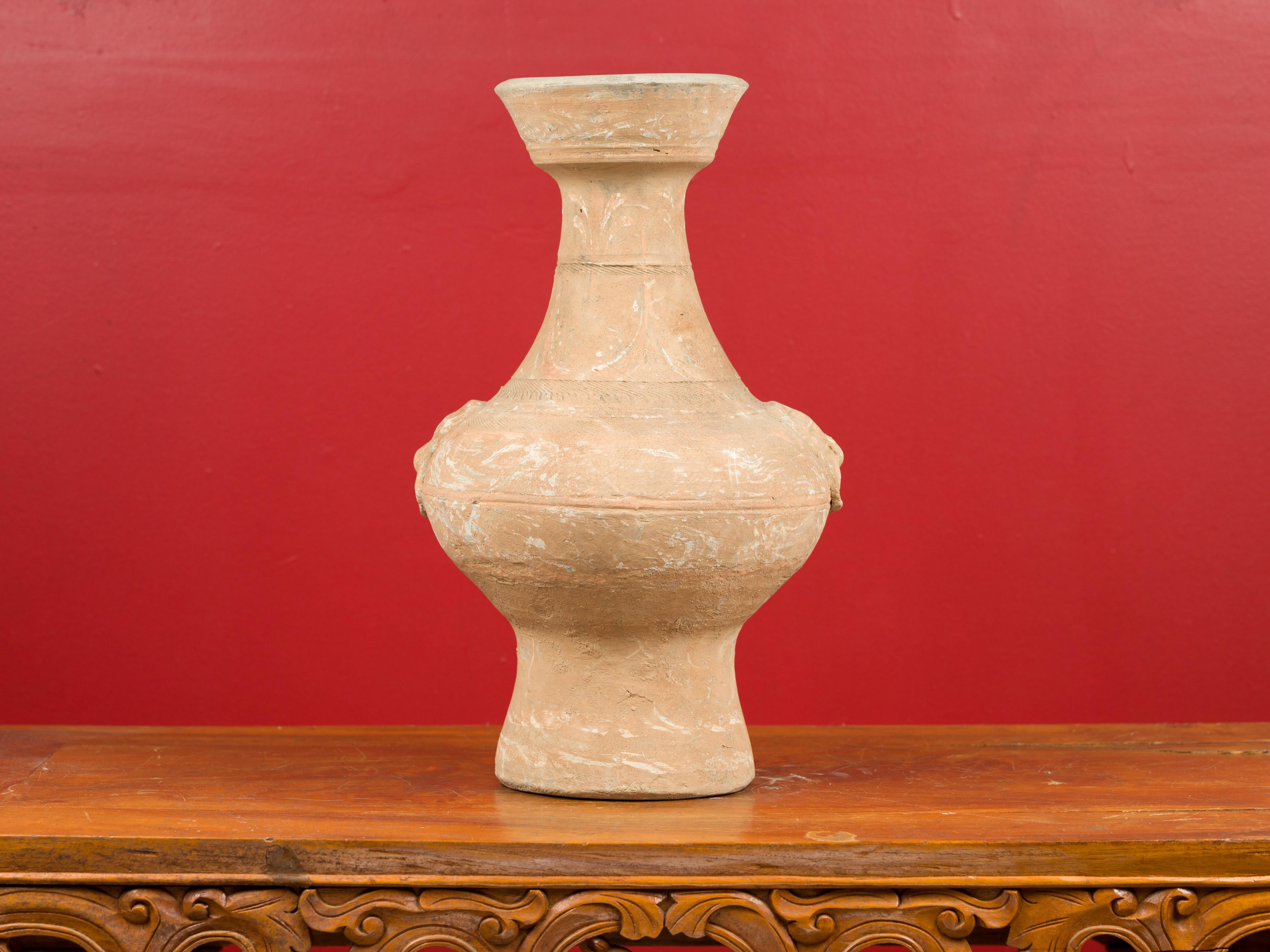 Chinese Han Dynasty Terracotta Hu Vessel with Original Paint circa 202 ...