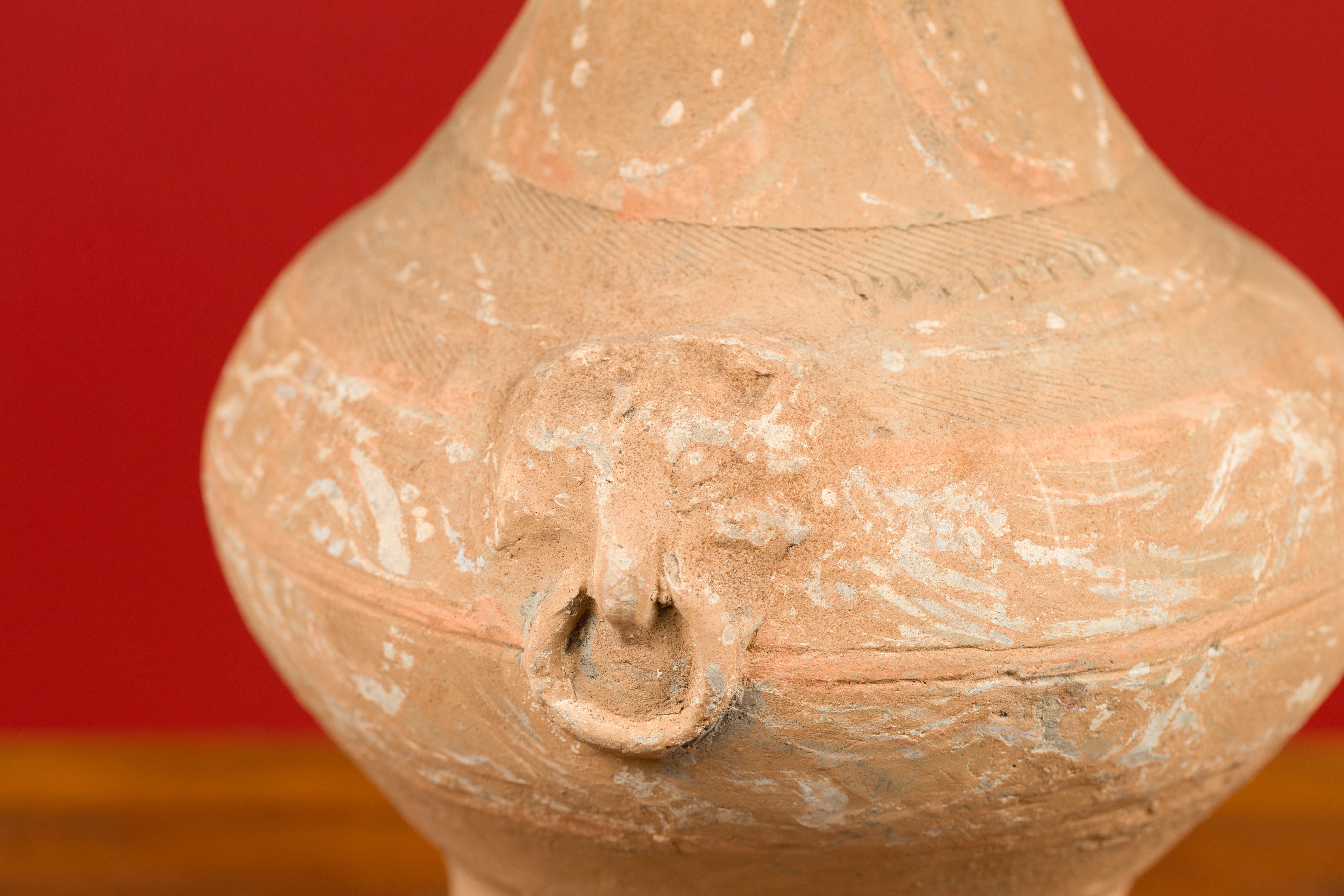 Chinese Han Dynasty Terracotta Hu Vessel with Original Paint circa 202 ...