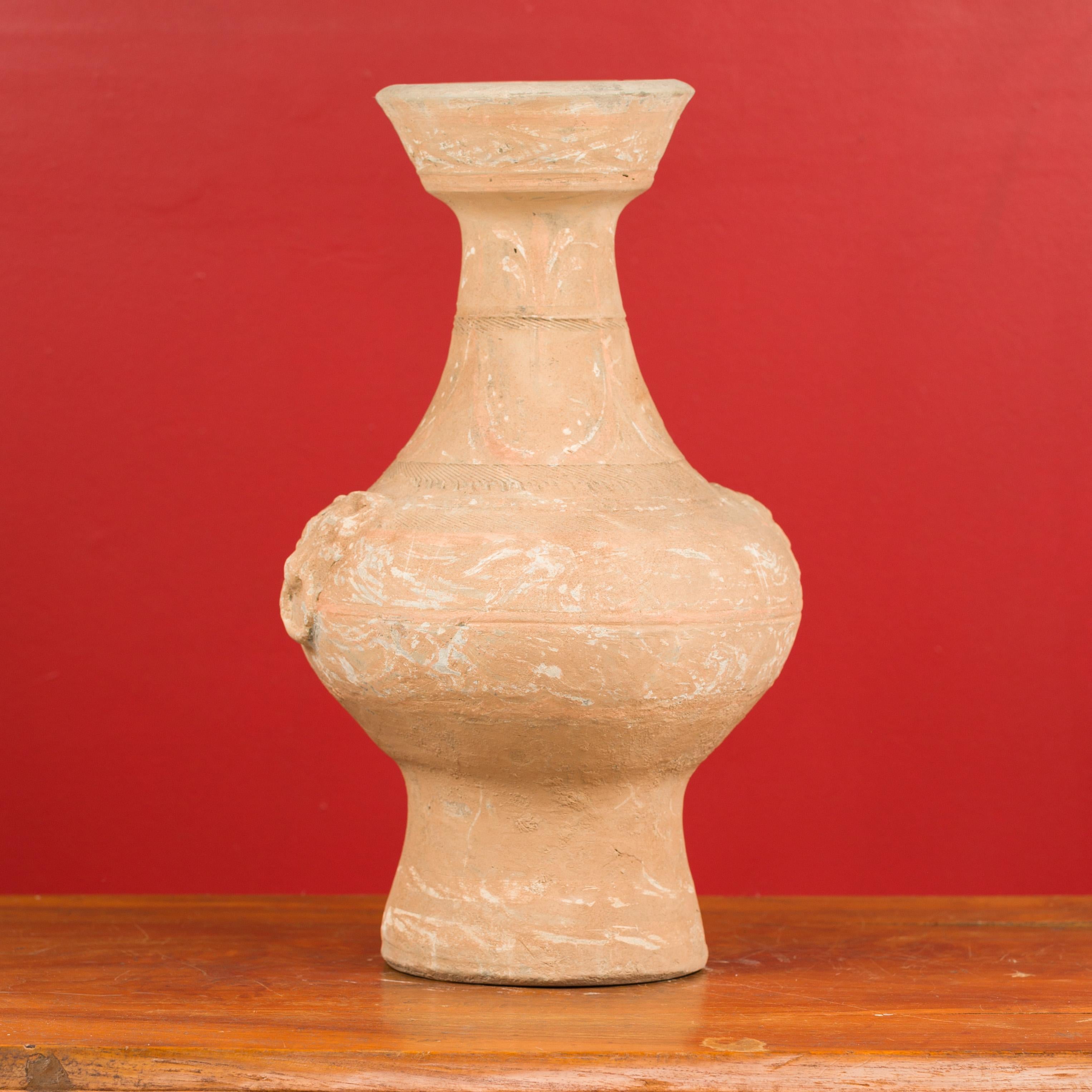 Chinese Han Dynasty Terracotta Hu Vessel with Original Paint circa 202 ...