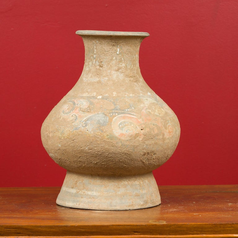 Chinese Han Dynasty Terracotta Hu Vessel with Original Paint circa 202 ...