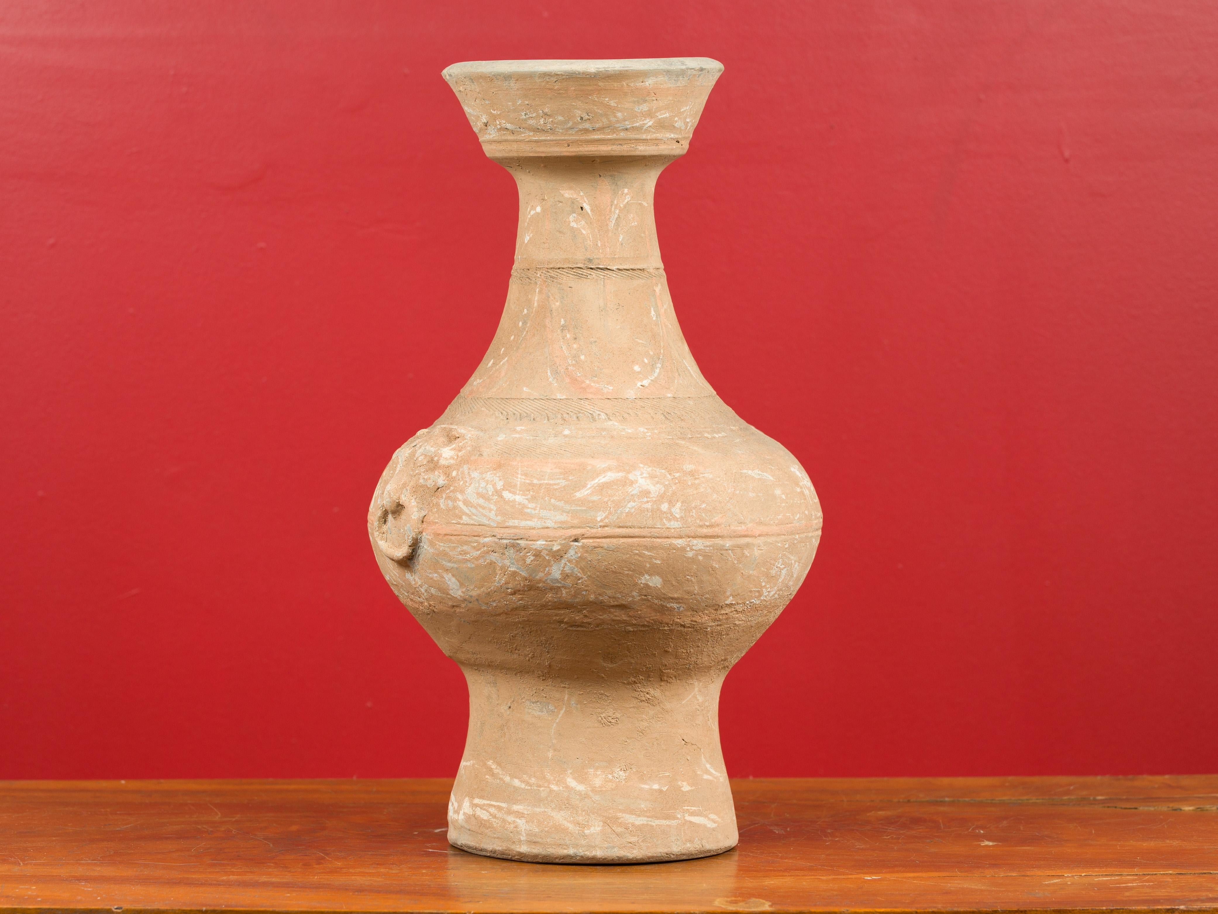 Chinese Han Dynasty Terracotta Hu Vessel with Original Paint circa 202 ...