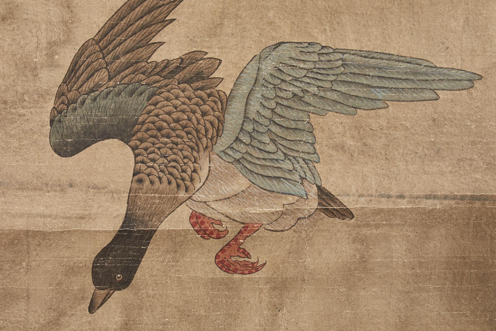 Chinese Hanging Scroll Landscape with Birds and Flowers at 1stDibs