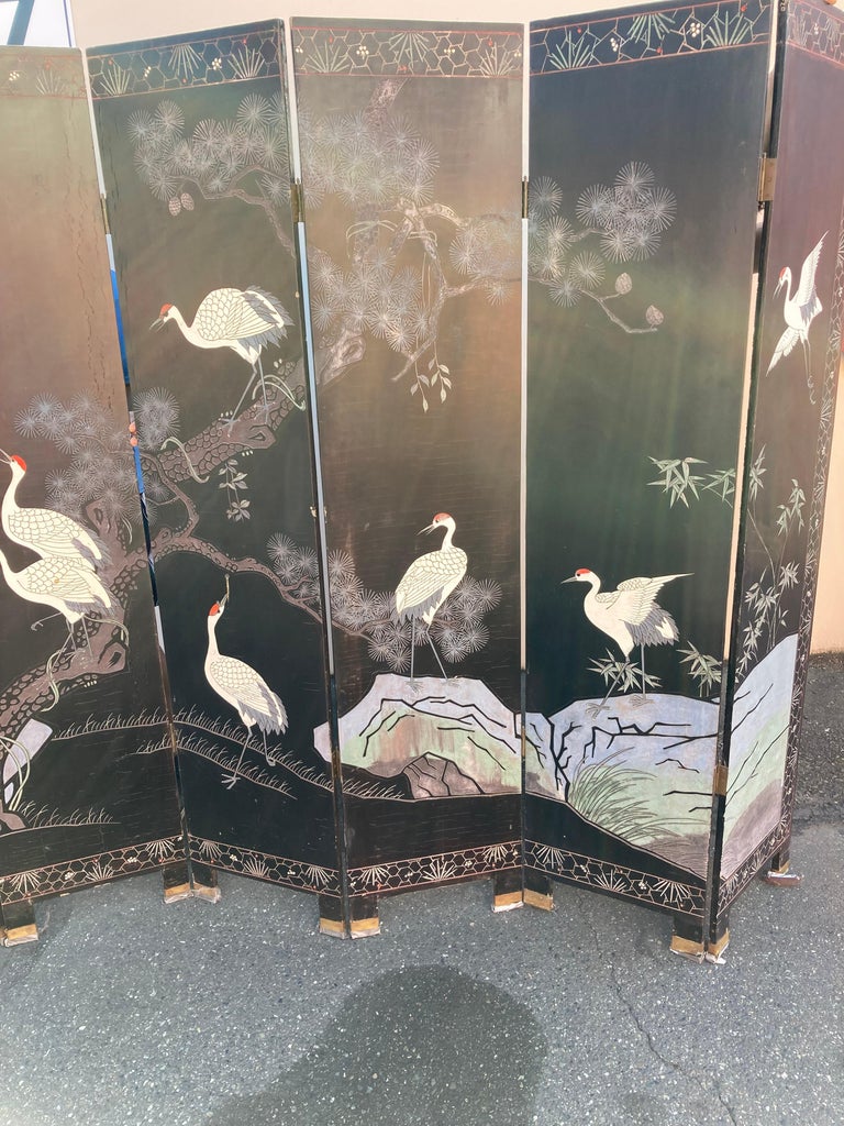 Chinese Hard Stone Inlaid Double Sided Screen For Sale at 1stDibs