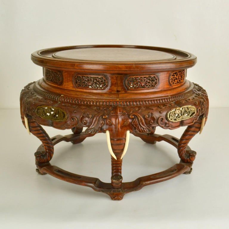 Chinese Wooden Vase Stand with Elephant Trunk Legs at 1stDibs | wooden ...