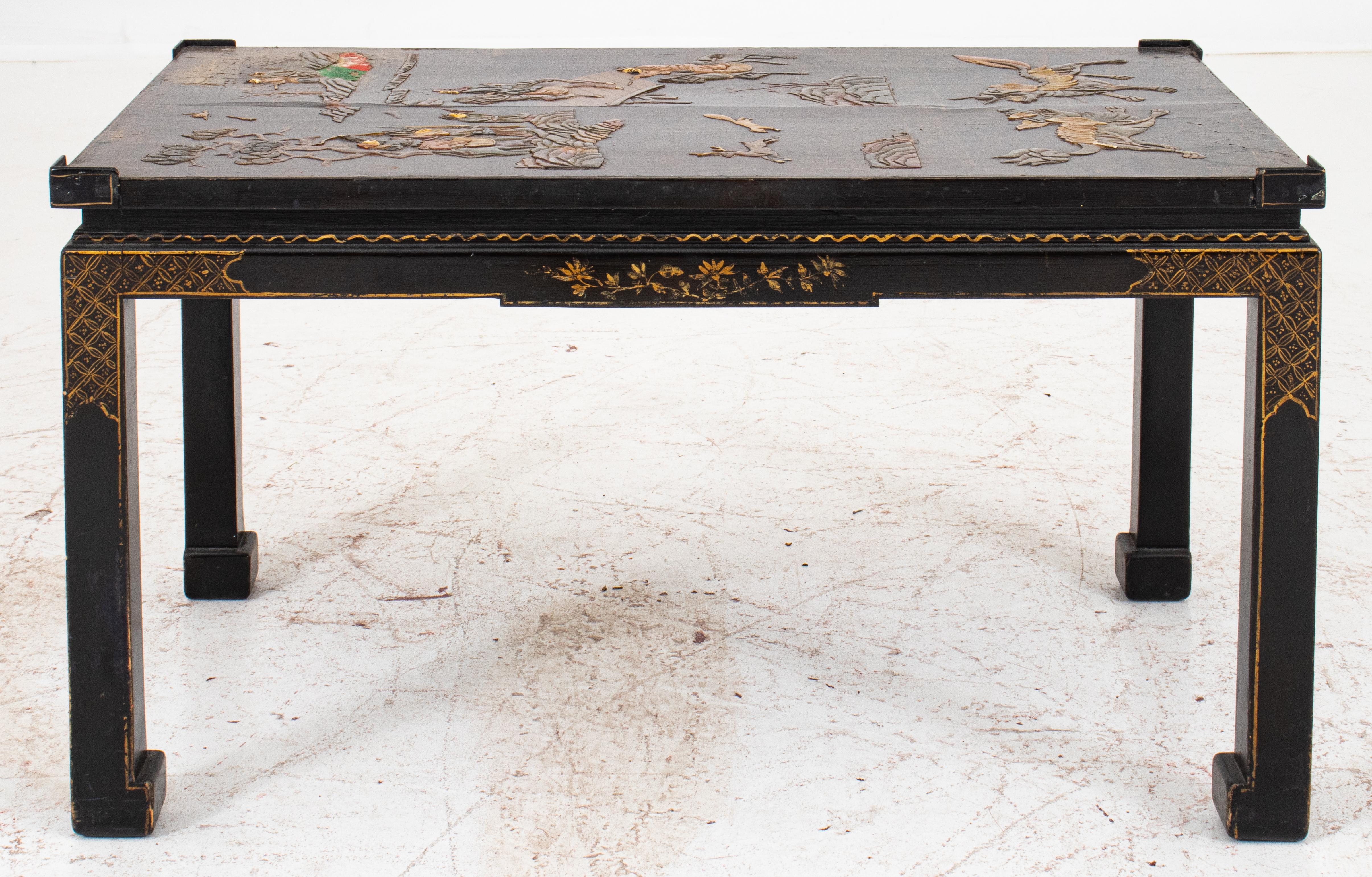 Chinese Hardstone Inlaid Panel Mounted as a Table For Sale at 1stDibs