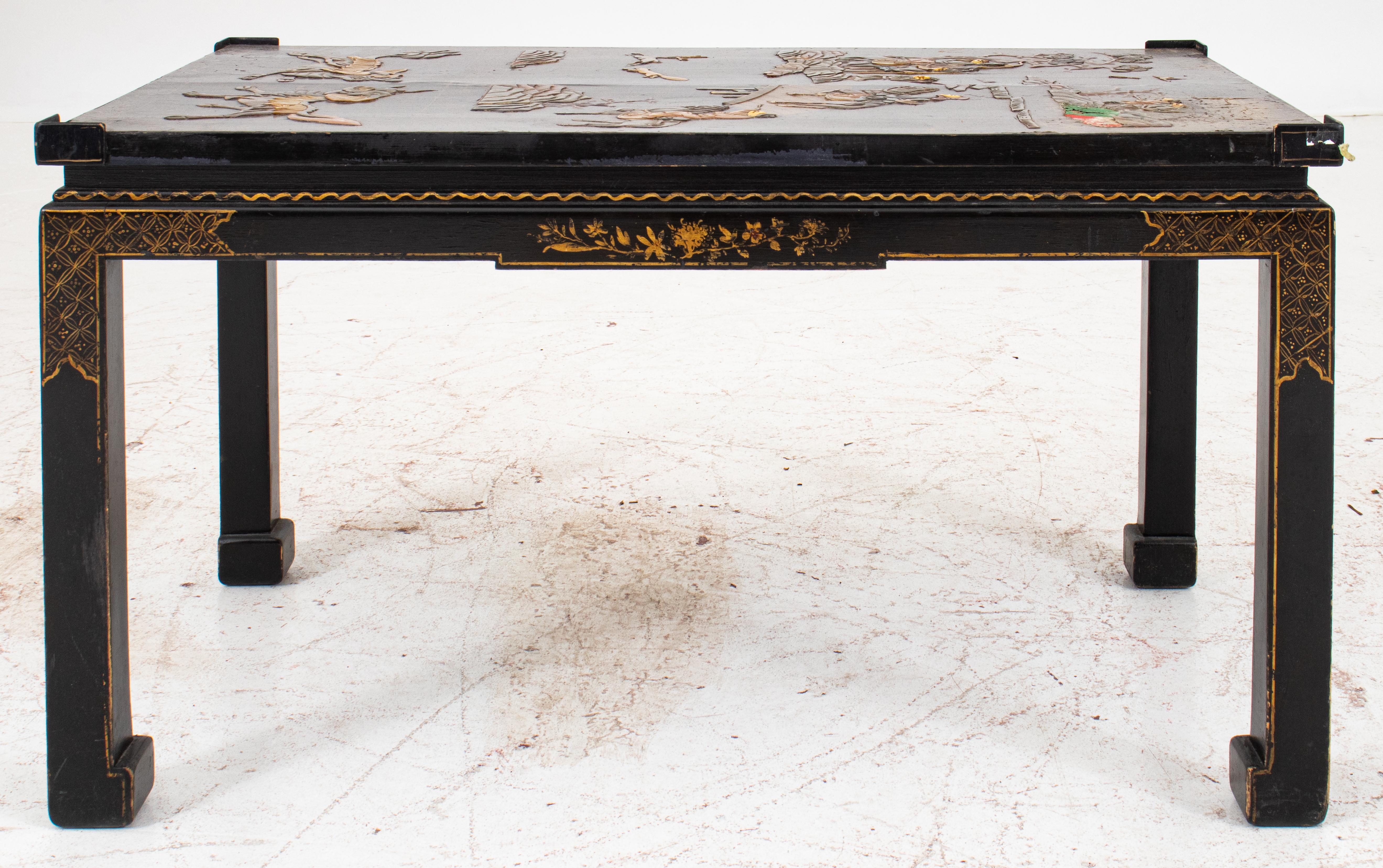 Chinese Hardstone Inlaid Panel Mounted as a Table For Sale at 1stDibs