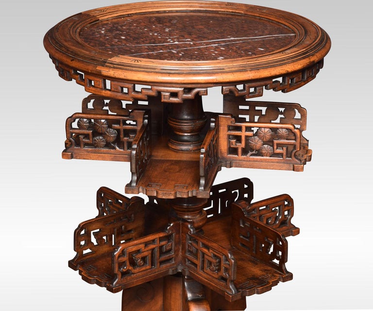 Chinese Hardwood and Marble Revolving Book Table at 1stDibs