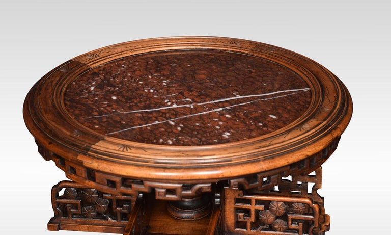 Chinese Hardwood and Marble Revolving Book Table at 1stDibs