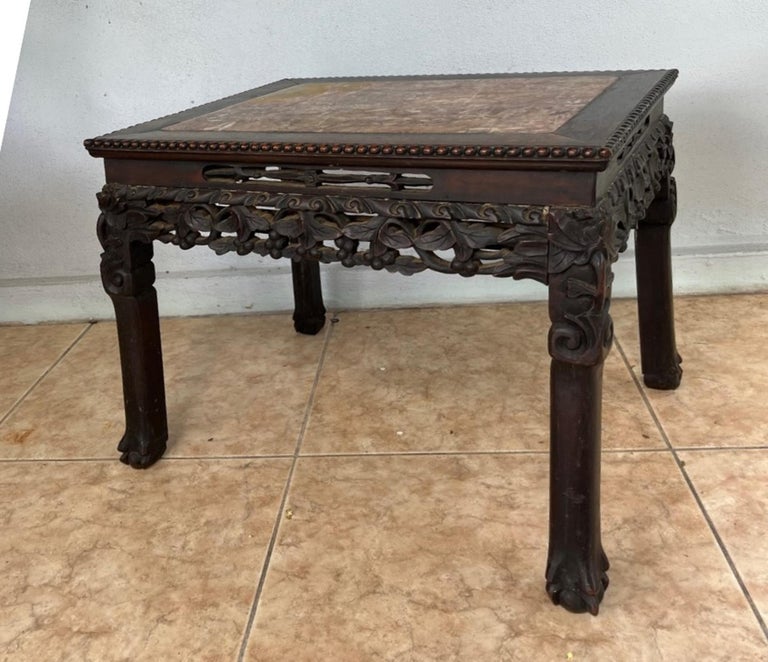 Chinese Hongmu Carved Side Table Qing Dynasty 19th Century For Sale at ...