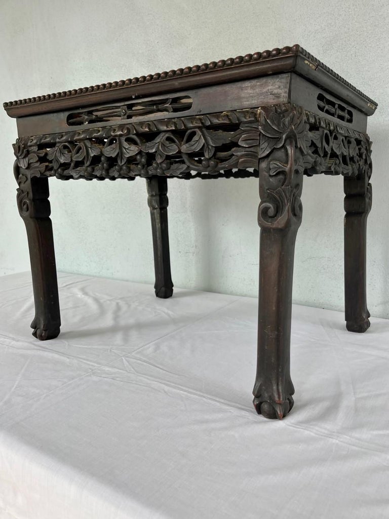 Chinese Hongmu Carved Side Table Qing Dynasty 19th Century For Sale at ...