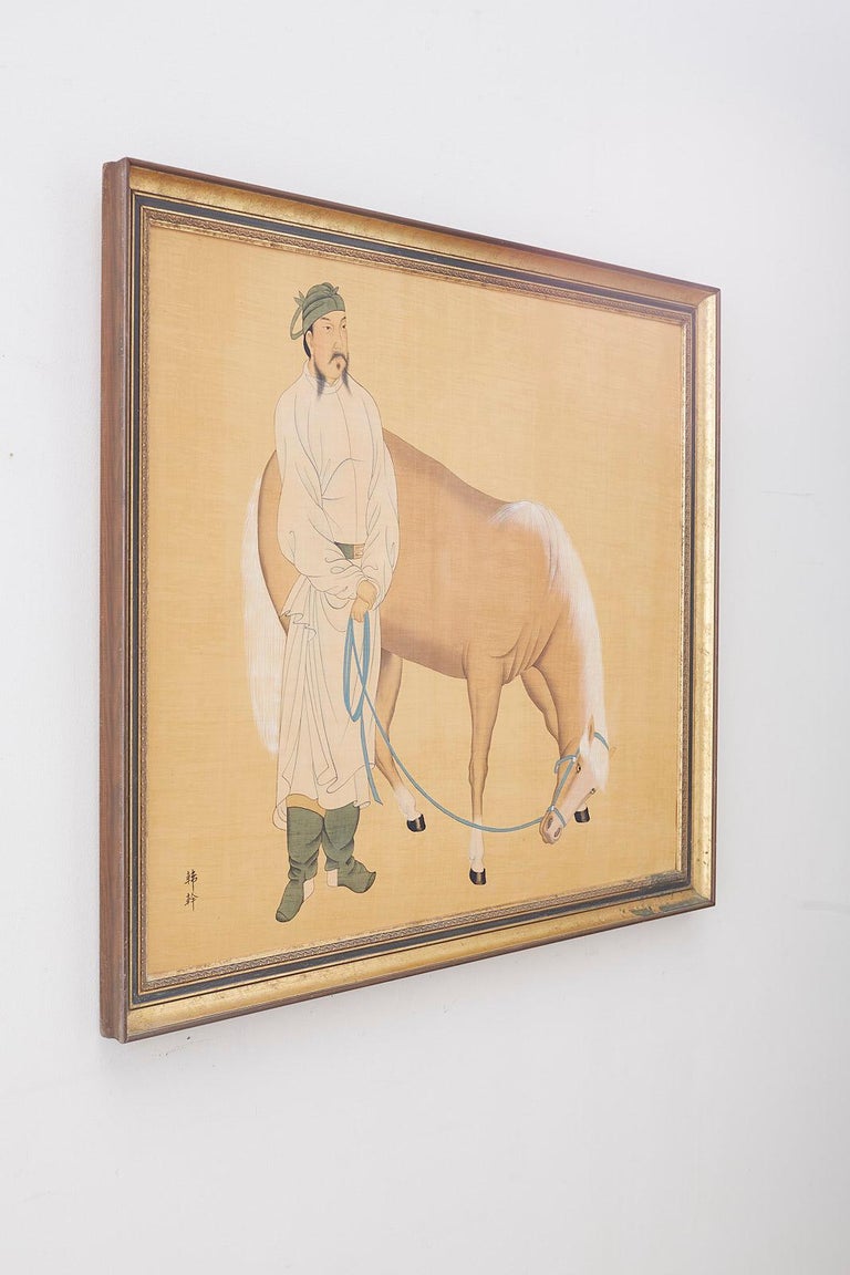 Chinese Horse and Groom Painting After Han Gan For Sale at 1stdibs
