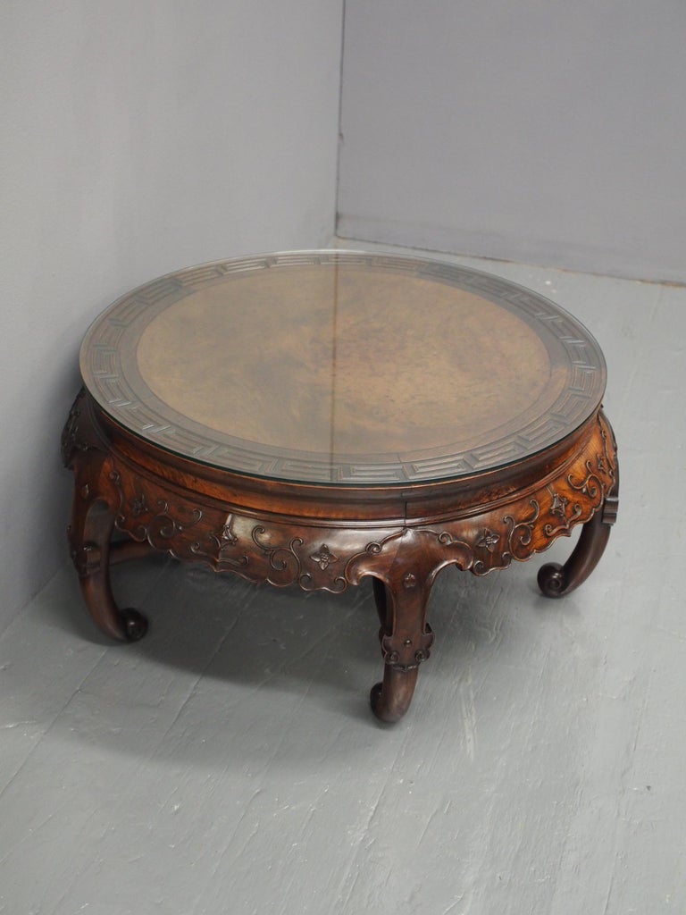 Chinese Huanghuali Low Circular Table For Sale at 1stDibs