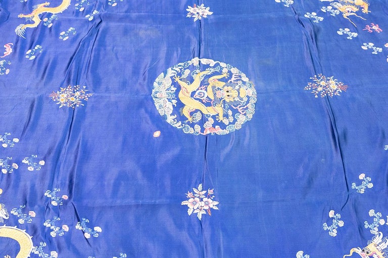 Chinese Imperial Dragon Silk and Metal Textile, 19th Century For Sale ...