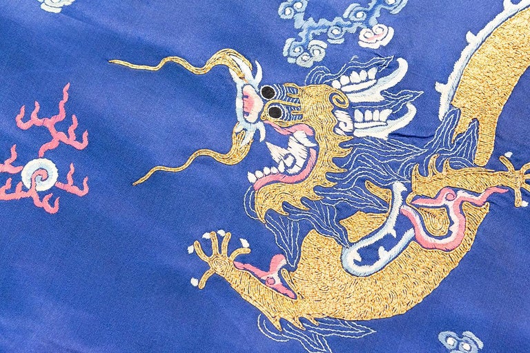 Chinese Imperial Dragon Silk and Metal Textile, 19th Century For Sale ...