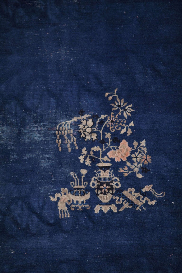 Chinese Indigo Blue Peking Rug, 1920 For Sale at 1stDibs | blue bukhara