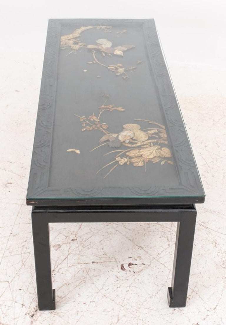 Chinese Inlaid Screen Panel Mounted as a Low Table For Sale at 1stDibs
