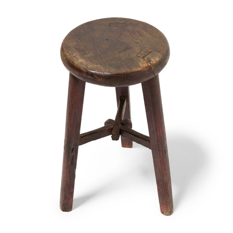 Chinese Interlocking Tri-Leg Stool, c. 1900 For Sale at 1stDibs