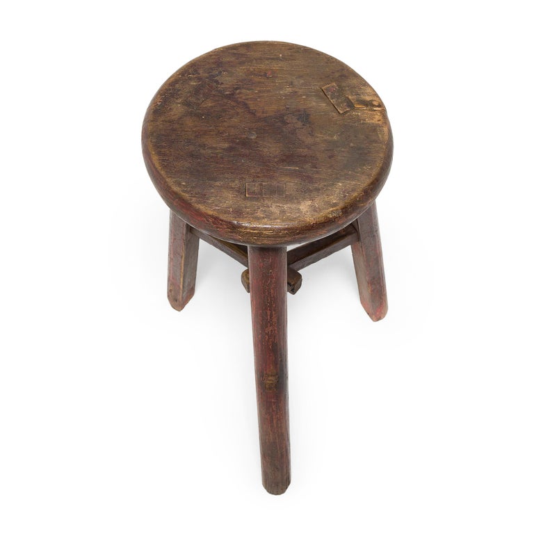 Chinese Interlocking Tri-Leg Stool, c. 1900 For Sale at 1stDibs