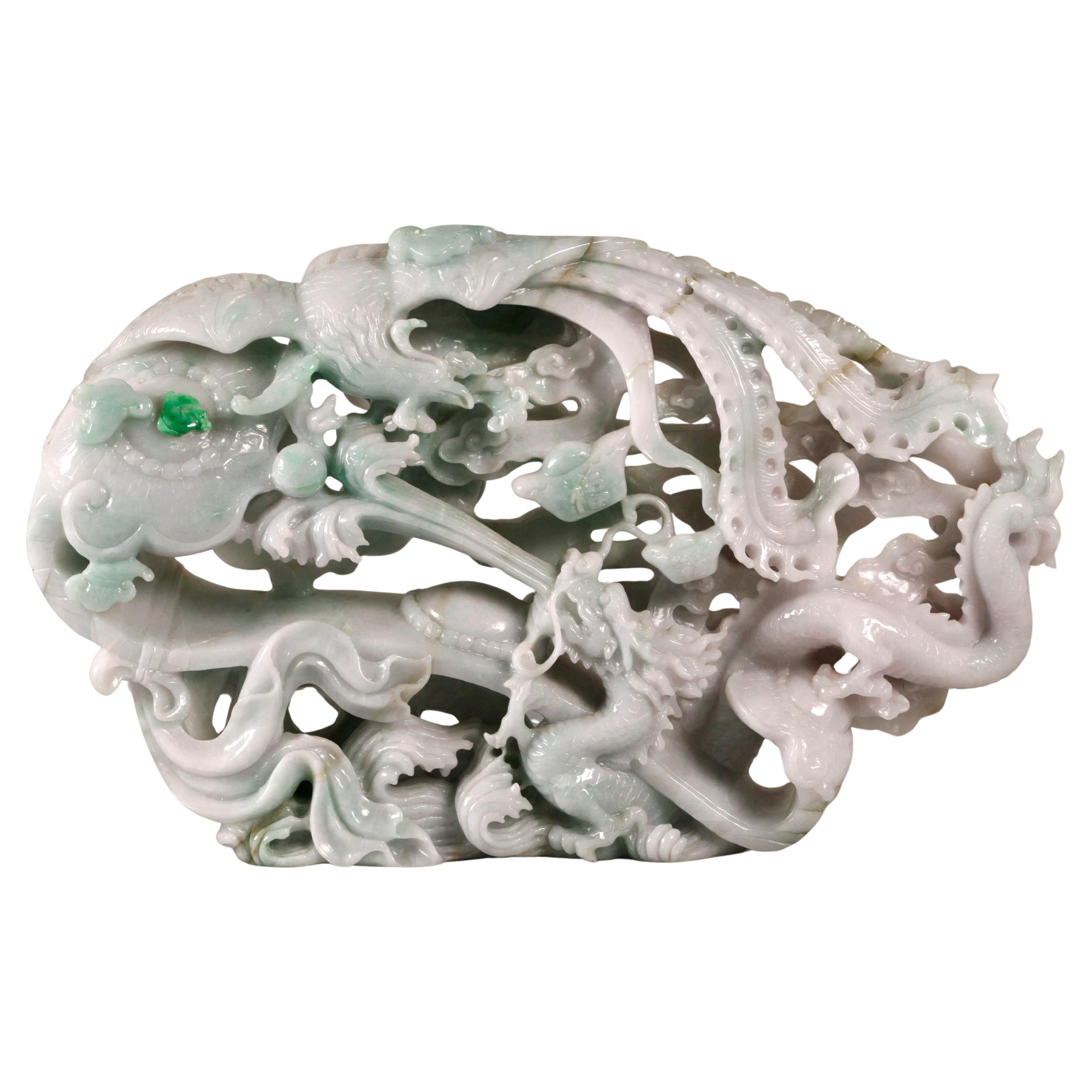 Chinese spinach jade carving of Hotai Buddha For Sale at 1stDibs