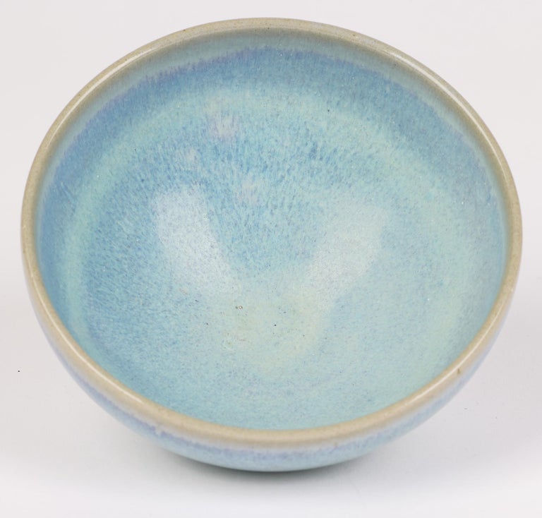 Chinese Jun Ware Blue Hares Fur Glazed Art Pottery Bowl For Sale at 1stDibs